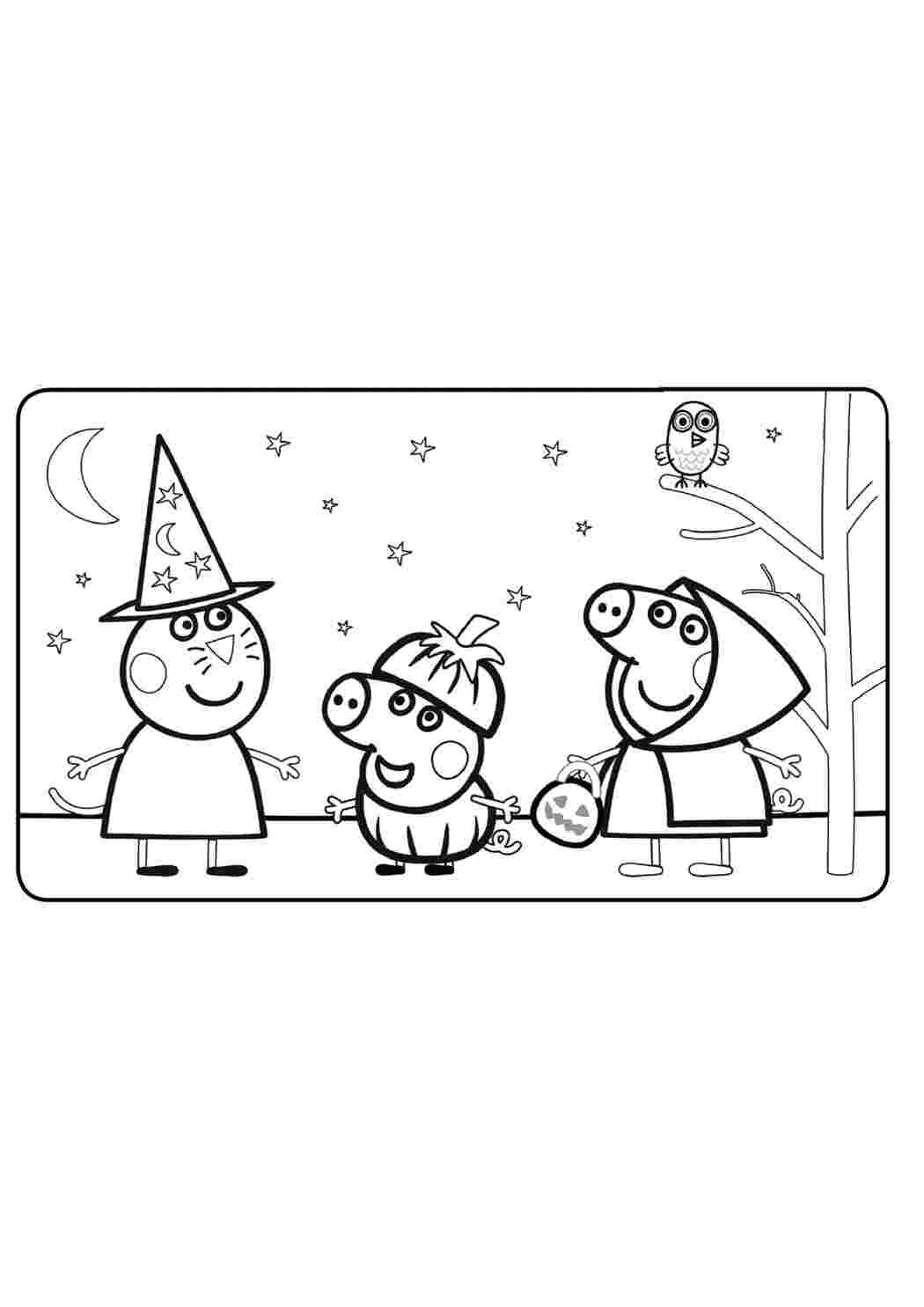 peppa pig halloween coloring sheet