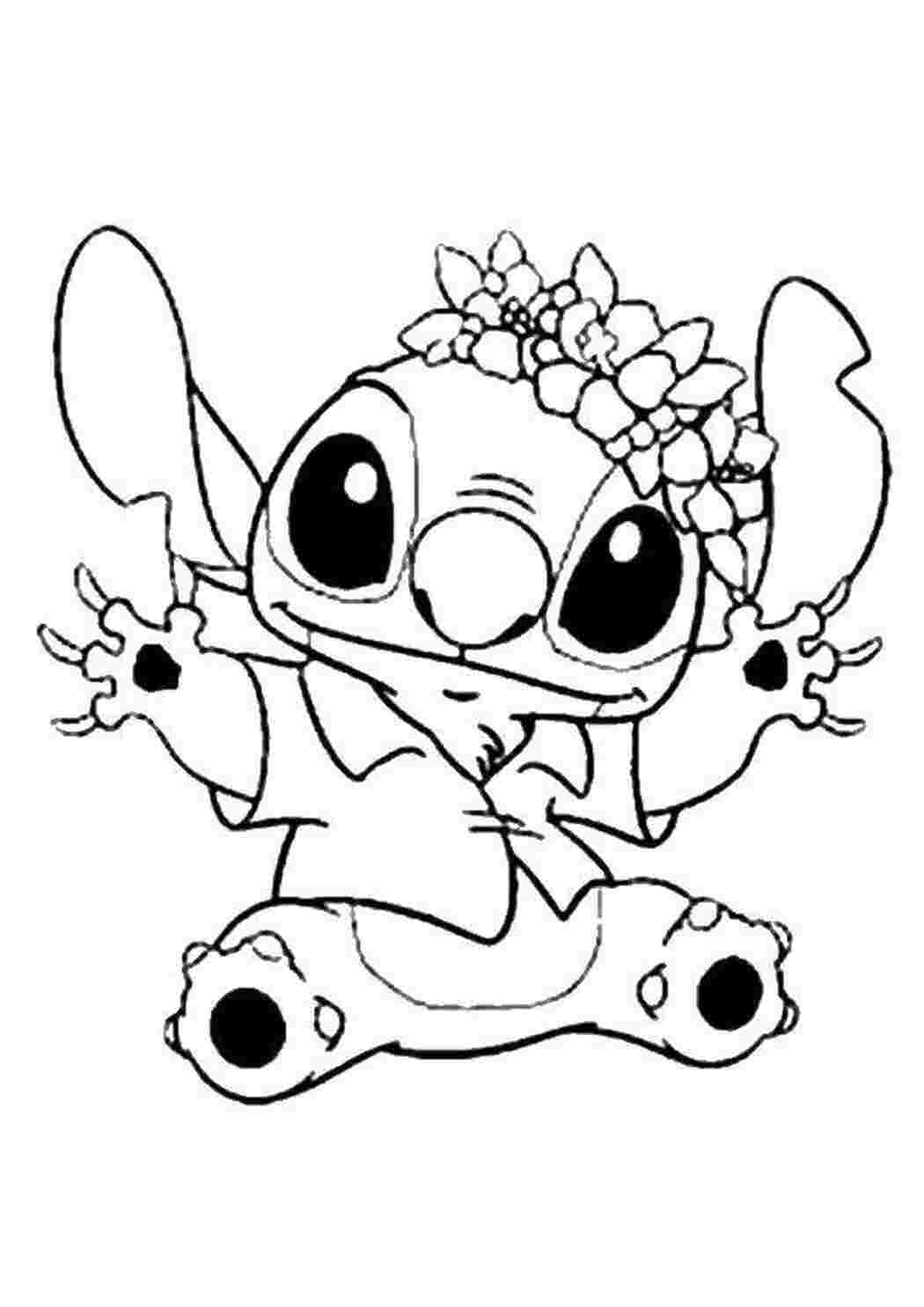 Раскраска Стич Диснеевские. Гавайский стич